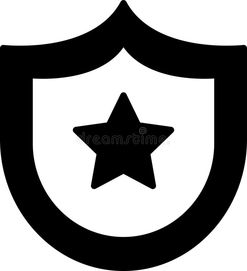 A Black Shield with a Star on it Stock Vector - Illustration of graphic ...