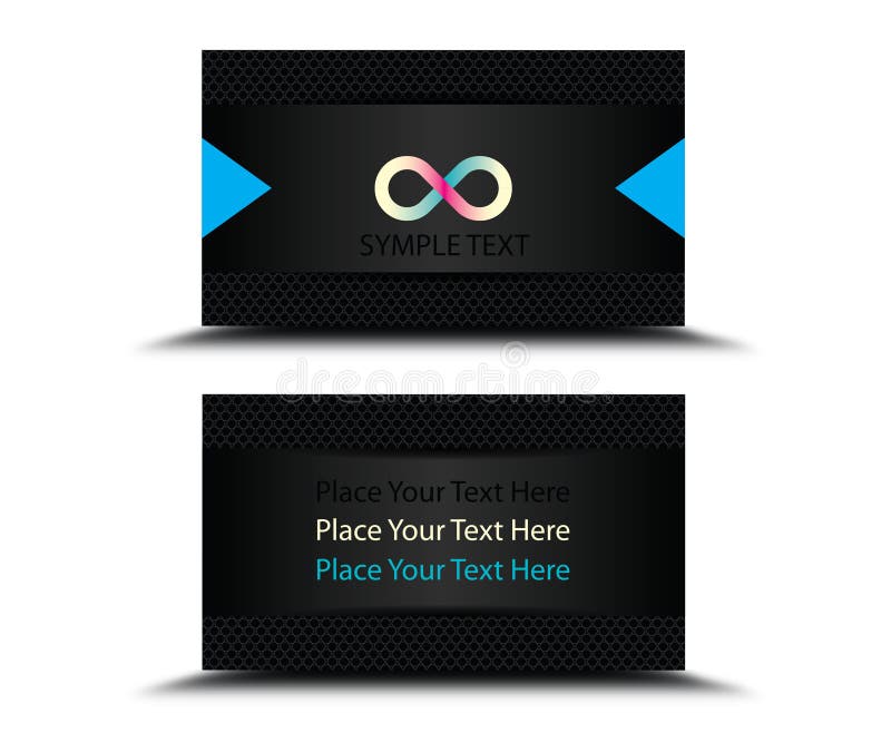 Black Shine Business Card Template. Stock Vector - Illustration of ...