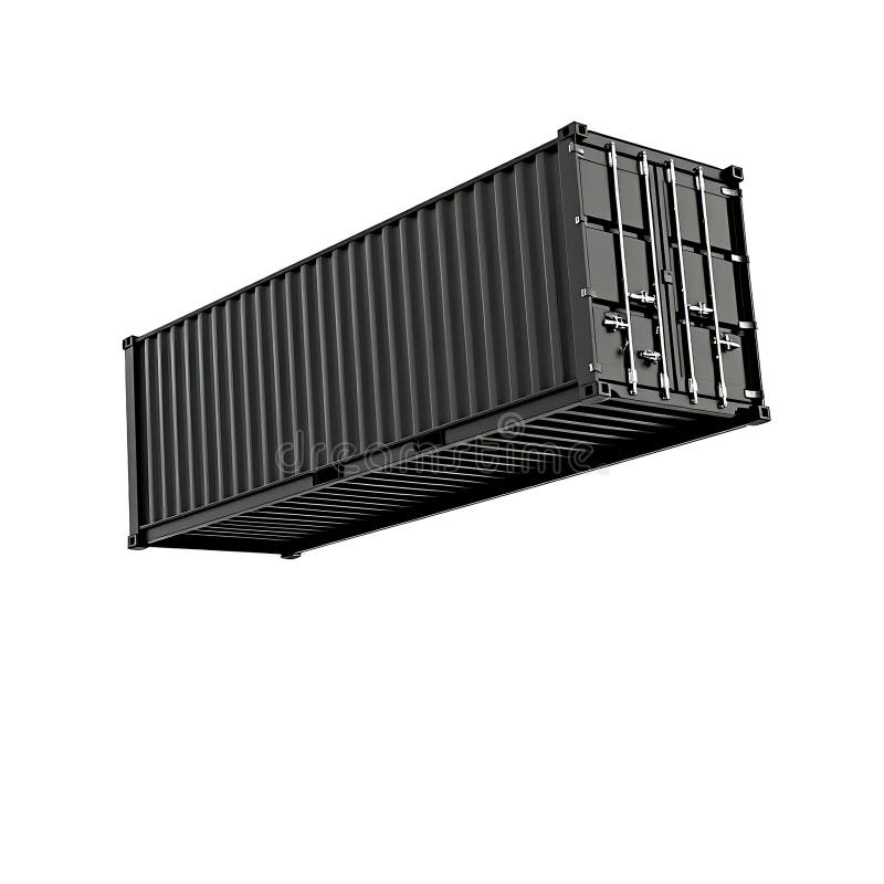 Black Shipping Container Isolated on White Backgroundt Stock ...