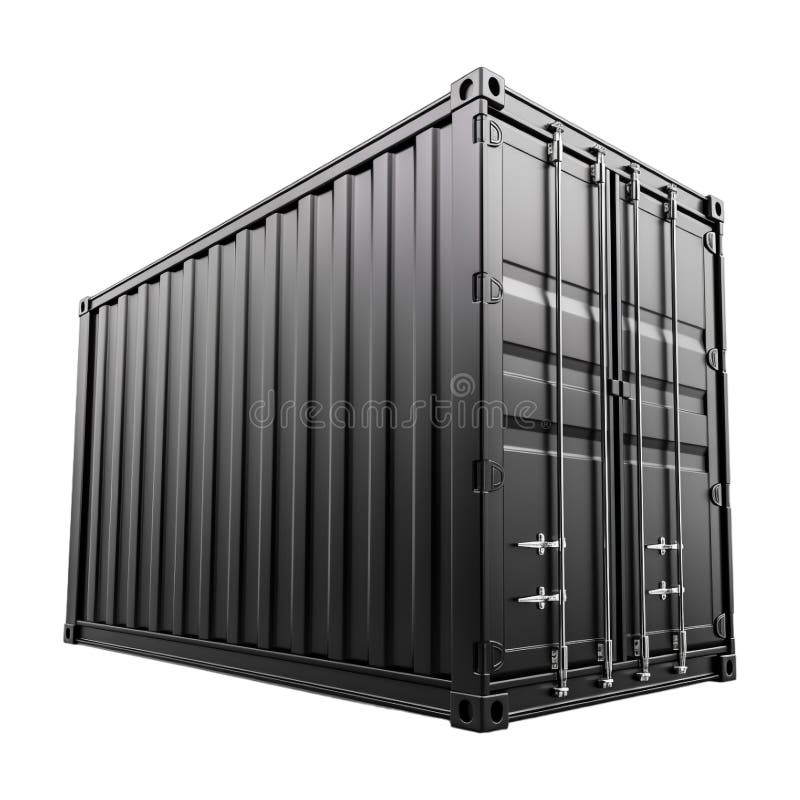 Black Shipping Container on Transparent Background - Ai Generated Stock ...