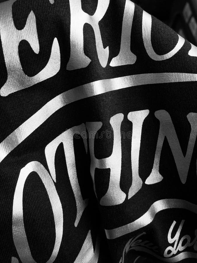 Black Shirt Design with Silver Sticker. Printing on Textile or Clothing ...