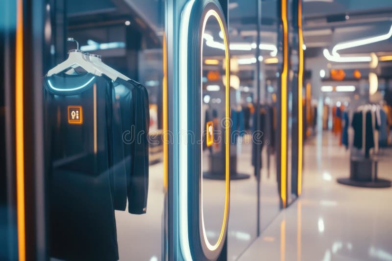 A Black Shirt Hanging from a Hanger in a Retail Store Setting Stock ...