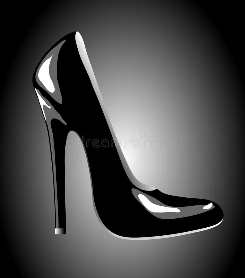 Black shoe stock vector. Illustration of seductive, elegant - 17042126