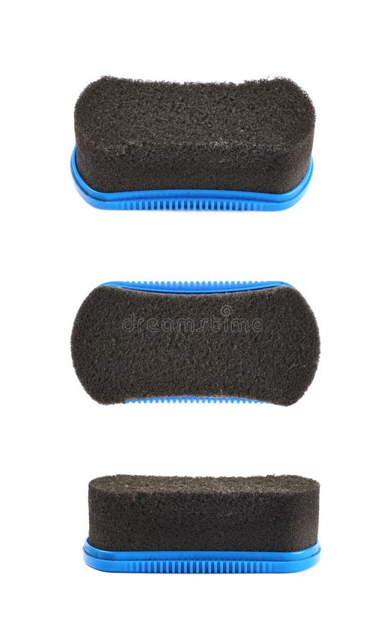 Black Shoe Polish Sponge Isolated Stock Photo - Image of clean, clear ...