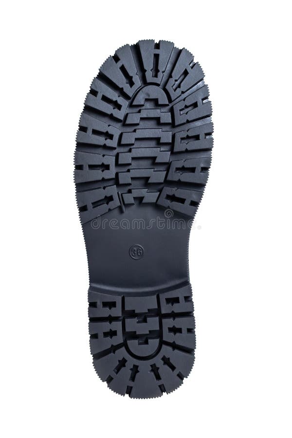 Black Shoe Sole. Isolated on a White Background Stock Image - Image of ...