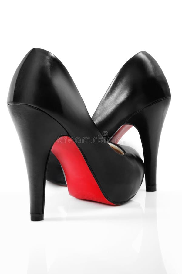 Red woman shoes stock image. Image of black, heel, foot - 1414645