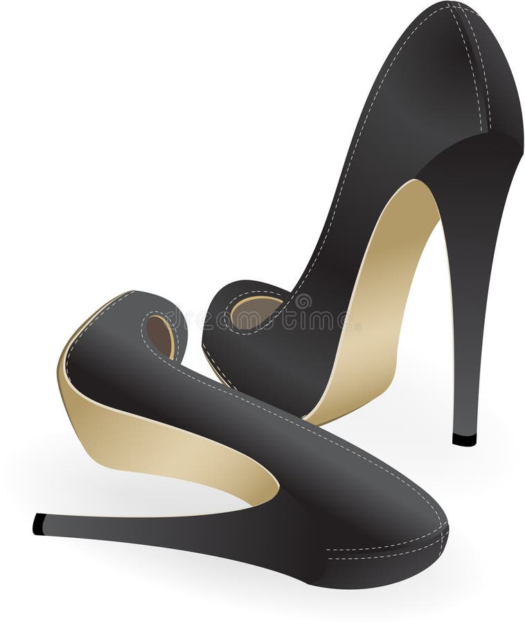 Black shoes stock vector. Illustration of leather, spike - 23817536