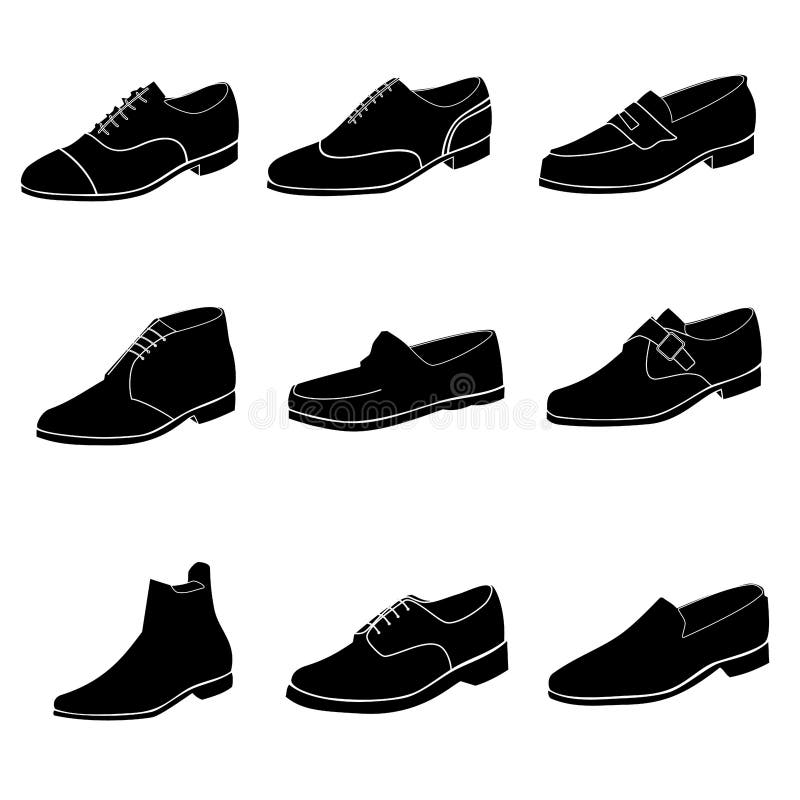 Black shoes icon. Raster stock illustration. Illustration of sneakers ...