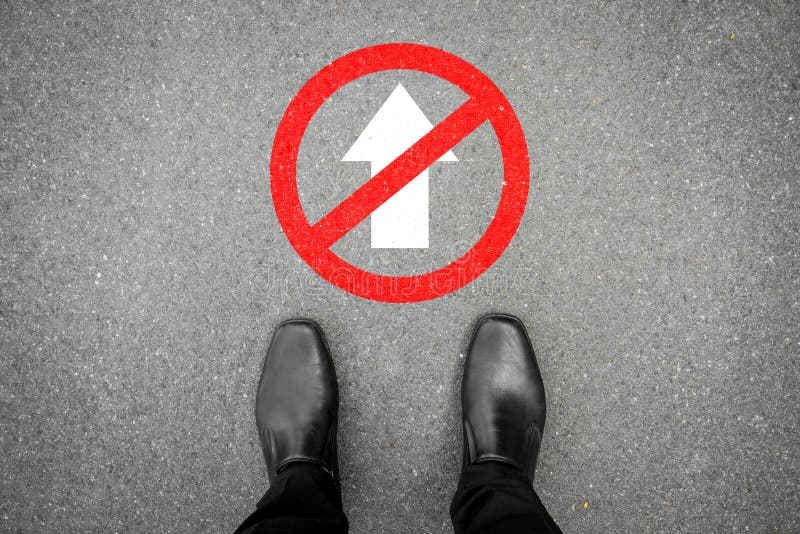 Black Shoes Standing and Cannot Go Forward Stock Photo - Image of ...