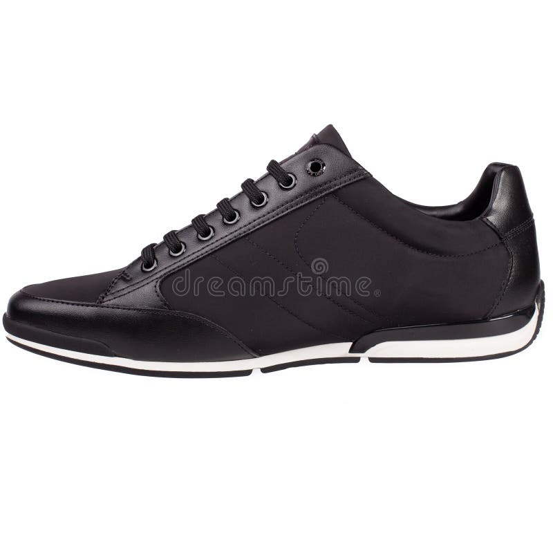 Black Shoes with White Sole on a White Background Stock Image - Image ...