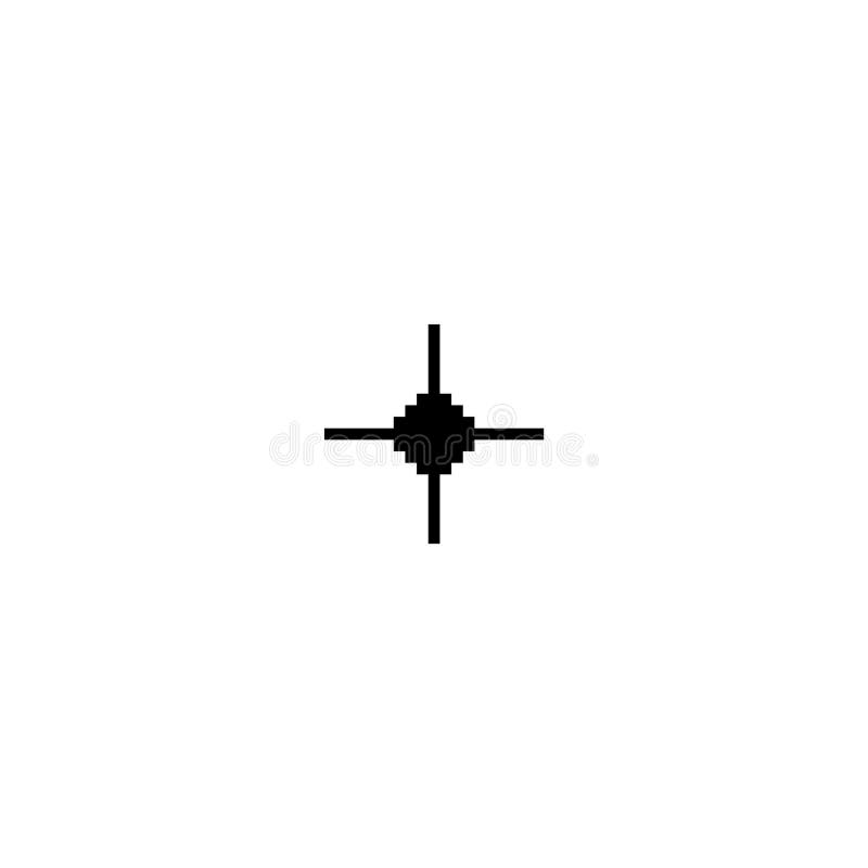 Black Shooting Cross Shape Bullseye Pixel Art, Y2K Target and Aim ...