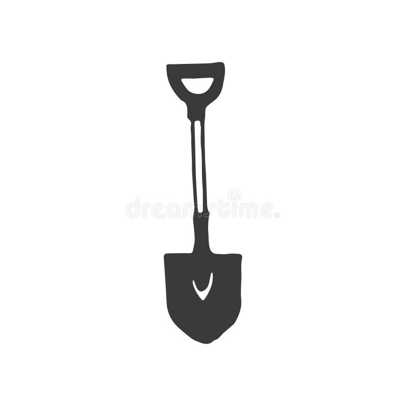 Black Shovel Drawing, Shovel Illustration Stock Vector - Illustration ...