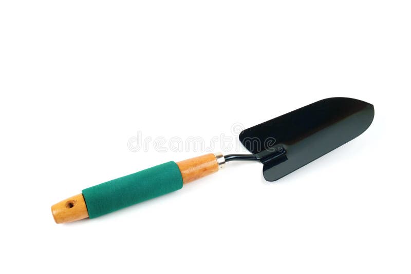 Shovel with Green Handle and Garden Tool with Rakes and Hoe Stock Image ...