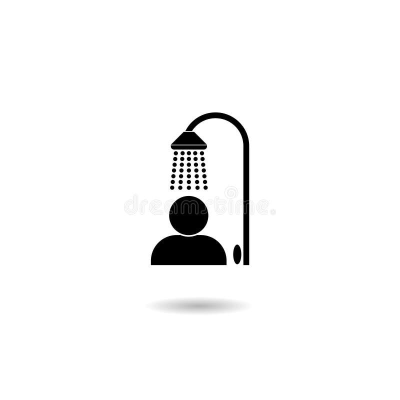 Man Showering Icon on White Background. Shower Sign Stock Vector ...