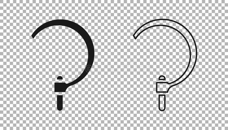 Red Sickle Icon Isolated Seamless Pattern on Blue Background. Reaping ...