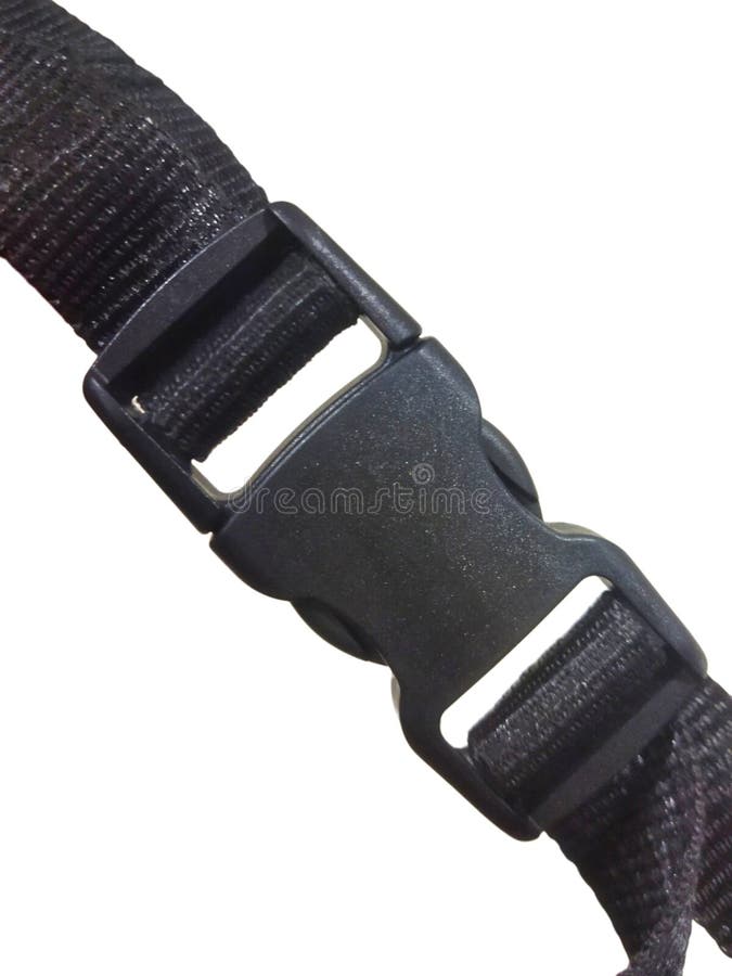 A Black Side Release Plastic Buckle Clip Isolated on White Background ...