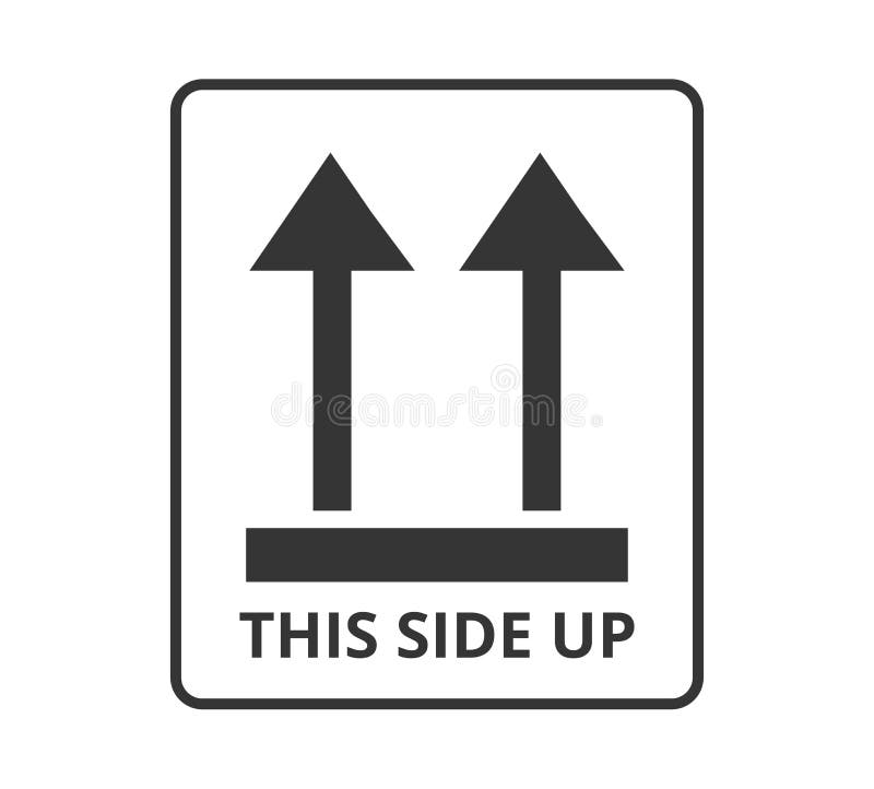 Black this Side Up Sign. Concept of Packaging Stock Vector ...