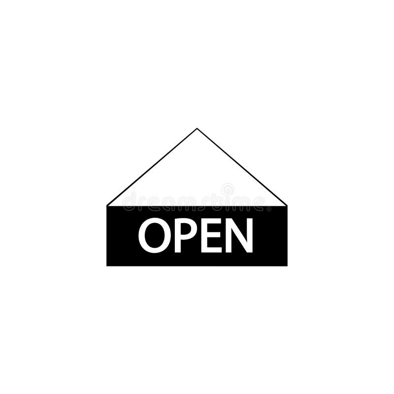 Black Sign Icon Open. Vector Illustration Eps 10 Stock Illustration ...