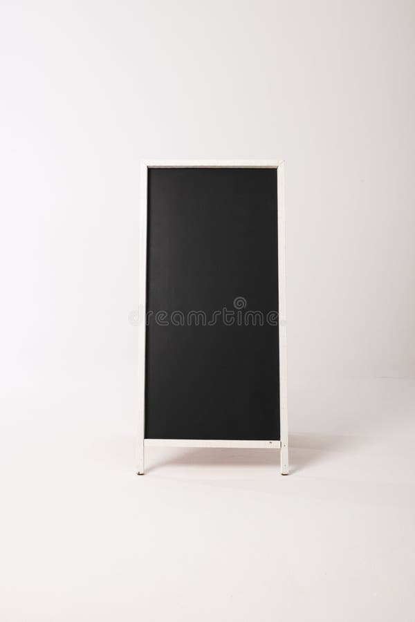 Black Sign in White Frame and Copy Space on White Background Stock ...