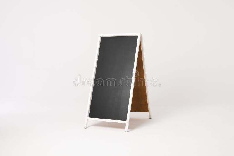 Black Sign in White Frame and Copy Space on White Background Stock ...