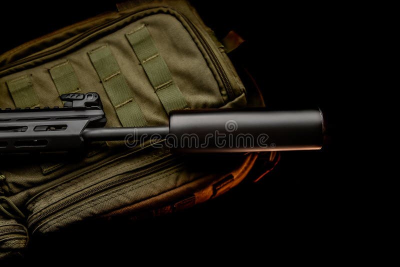 Black Silencer for Weapons. Suppressor that is at the End of an Assault ...
