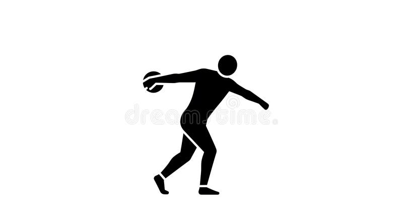 Person Throwing Discus Pictogram Isolated on White Stock Illustration ...