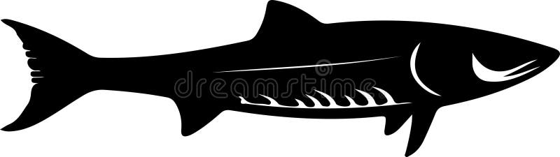 Barracuda Black Silhouette Generative Ai Stock Vector - Illustration of ...