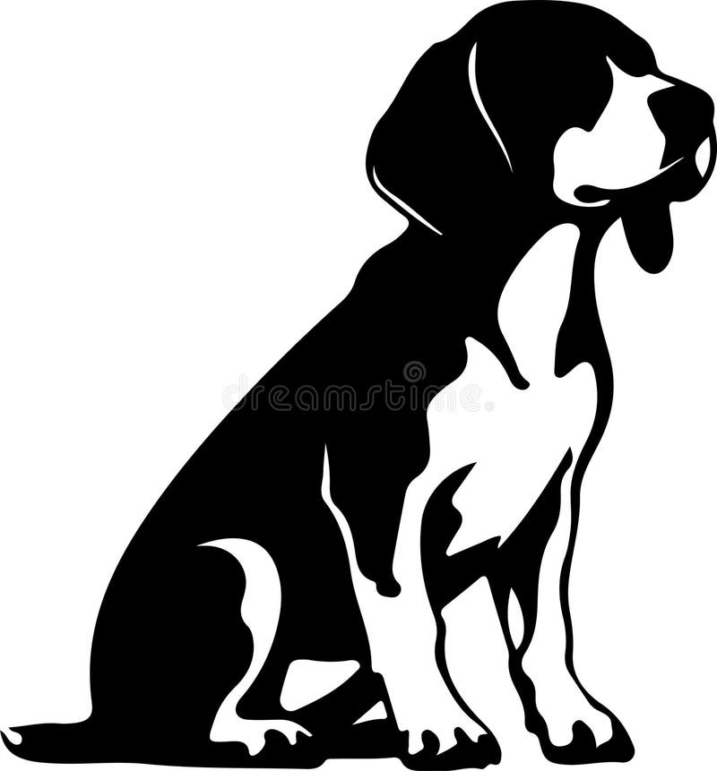 Beagle Black Silhouette Generative Ai Stock Vector - Illustration of ...