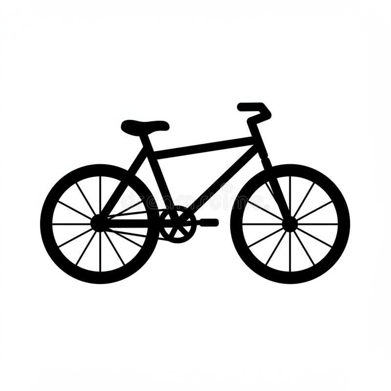Black Silhouette of a Bicycle with a Diamond-shaped Frame, Straight ...