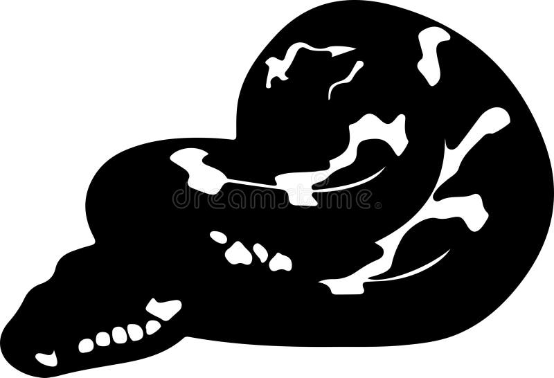 Boa Constrictor Black Silhouette Generative Ai Stock Vector ...