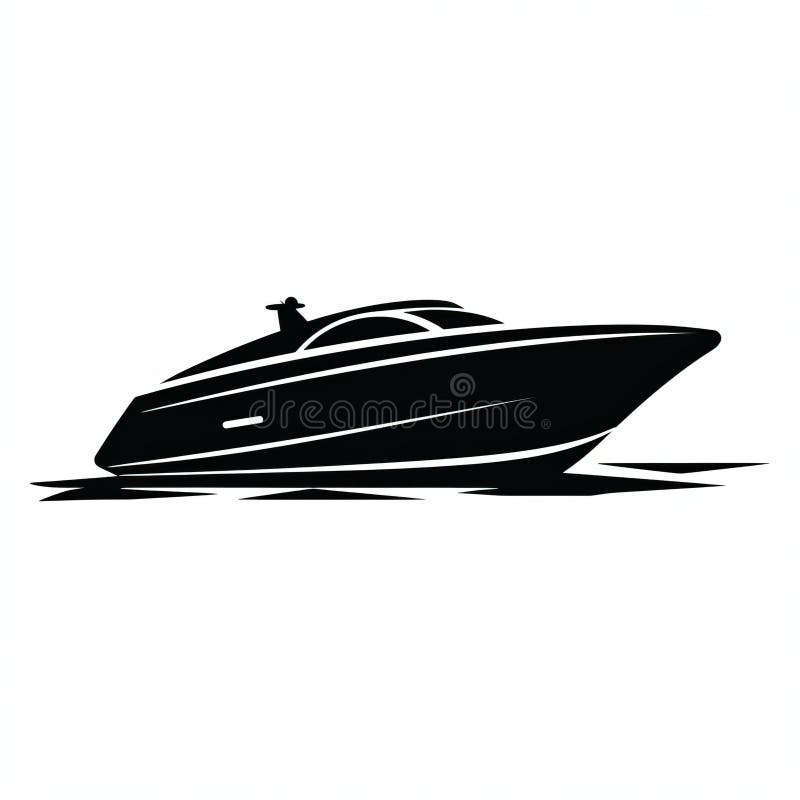 Bold Graphic Illustration of a Fast Boat on a White Background Stock ... Bold Graphic Illustration of a Fast Boat on a White Background Stock ...