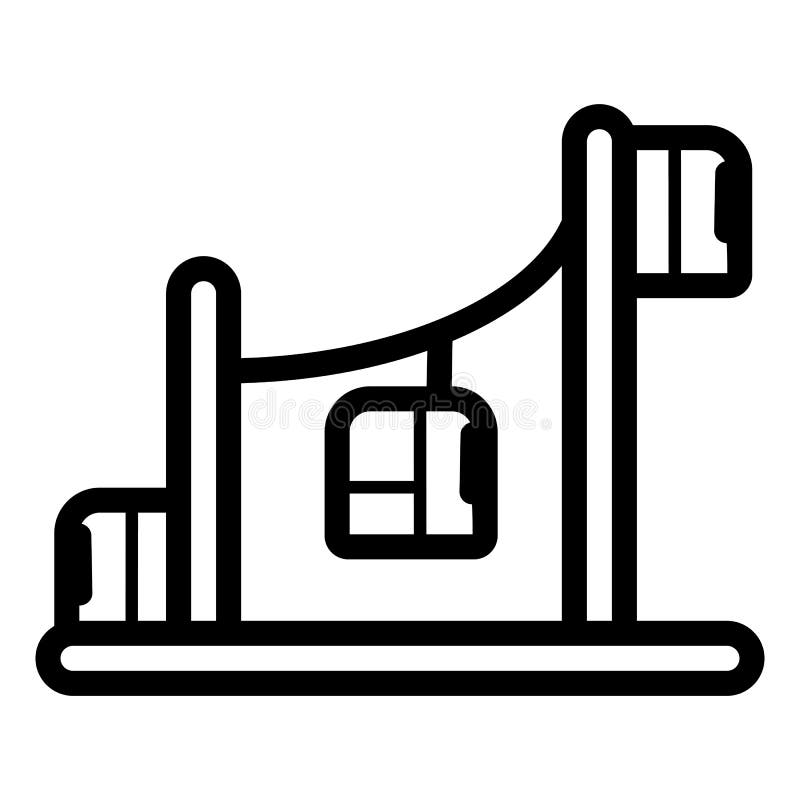 Black Silhouette of the Cabin Cableway. Design Element of the Cableway ...