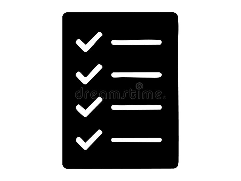 Black Silhouette of Checklist with Check Marks, Isolated on White ...
