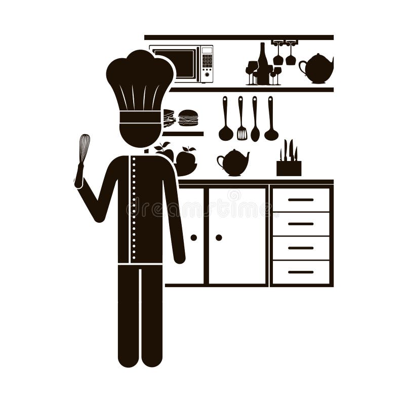 Silhouette Chef Stock Illustrations – 14,121 Silhouette Chef Stock ...