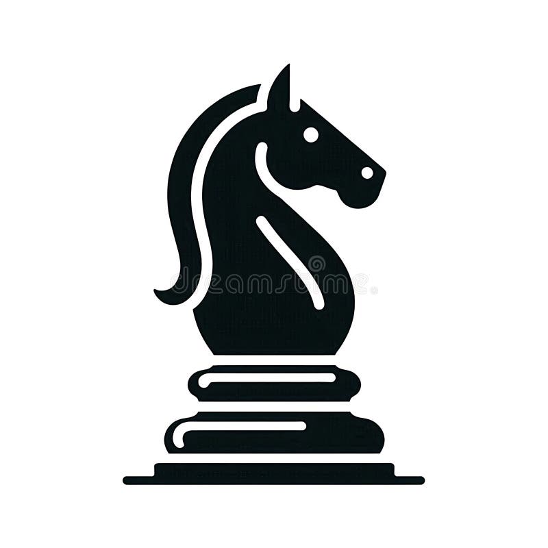 A Black Silhouette of a Chess Knight Piece with a Minimalist and Modern ...