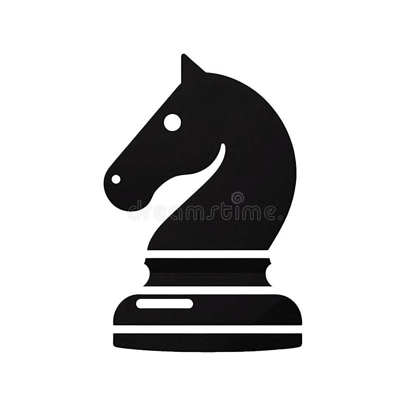 A Black Silhouette of a Chess Knight Piece with a Minimalist and Modern ...