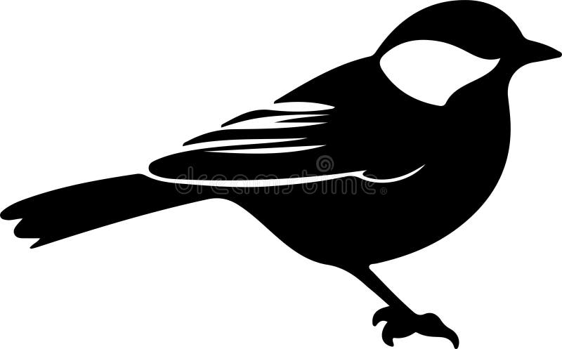 Chickadee Black Silhouette Generative Ai Stock Vector - Illustration of ...