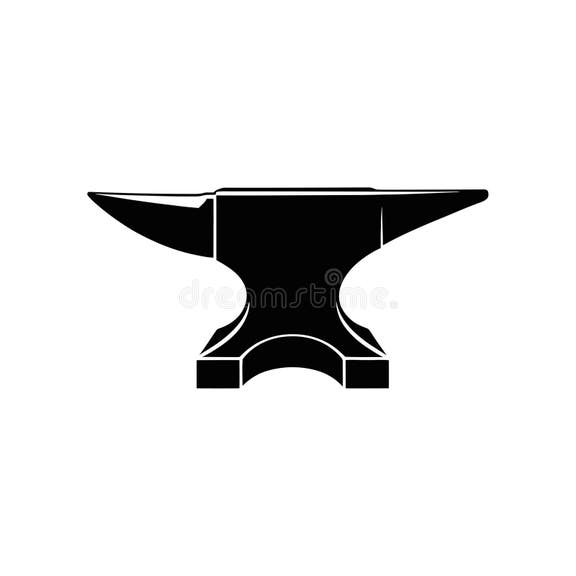 A Black Silhouette of a Classic Anvil Stock Photo - Illustration of ...