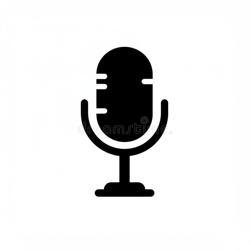 Black Silhouette of a Classic Microphone with a Rounded Top and ...