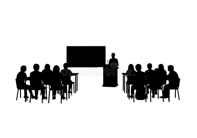 Classroom silhouette stock vector. Illustration of instruction - 380840517