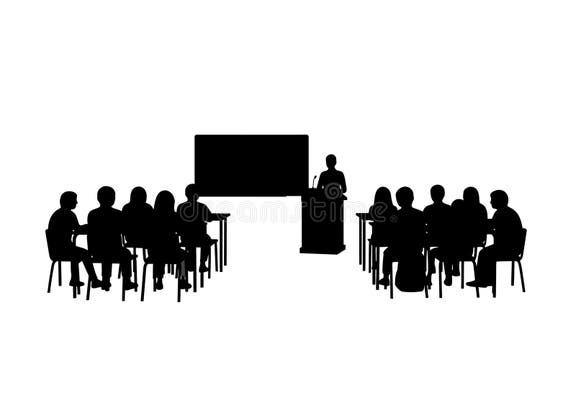 Classroom silhouette stock vector. Illustration of instruction - 380840517