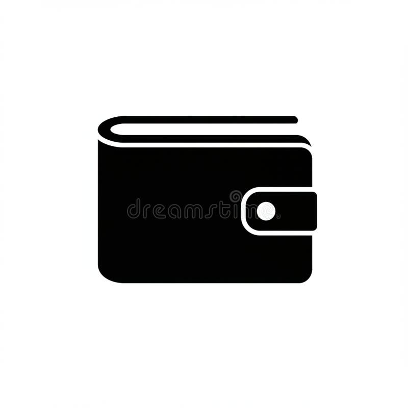 Black Silhouette of a Closed Wallet with a Strap and a Button, Set ...
