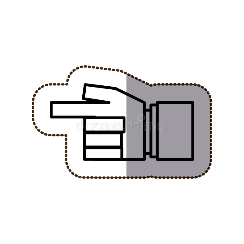 Black Silhouette Contour Sticker with Hand Pointing Stock Illustration ...