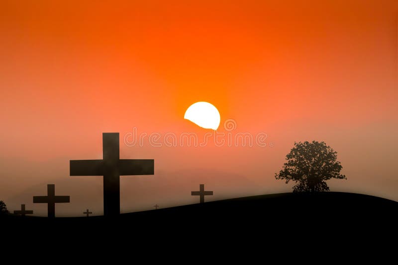 Black Shadow on the Cross on the Mountain Stock Photo - Image of heaven ...