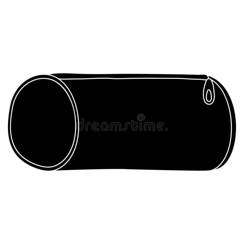 Black Silhouette of Cylinder Pencil Case, Glyph Icon Flat Vector Stock Vector - Illustration of ...