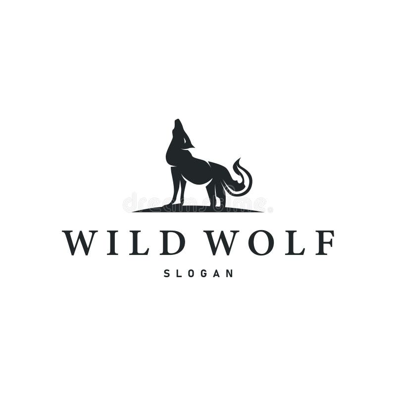 Black Silhouette Design Logo Wolf Wild Animal Simple Illustration ...