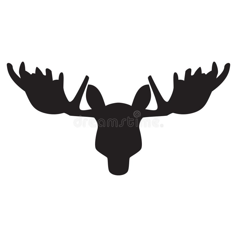Black Silhouette of an Elk Head. Vector Illustration Stock Vector ...