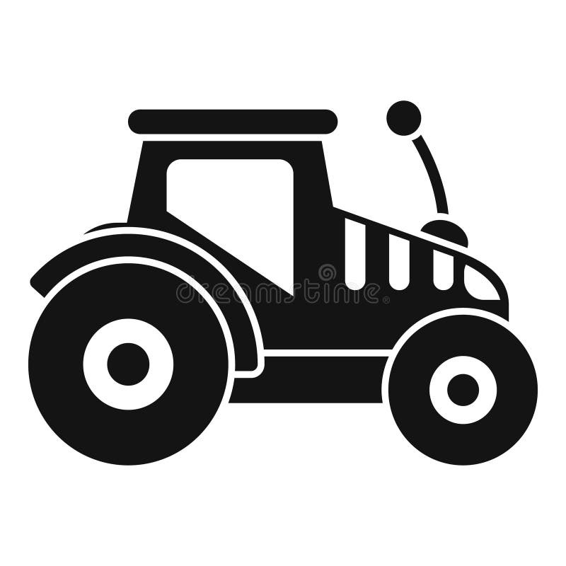 Black Silhouette of a Farm Tractor Working on the Field Stock Vector ...