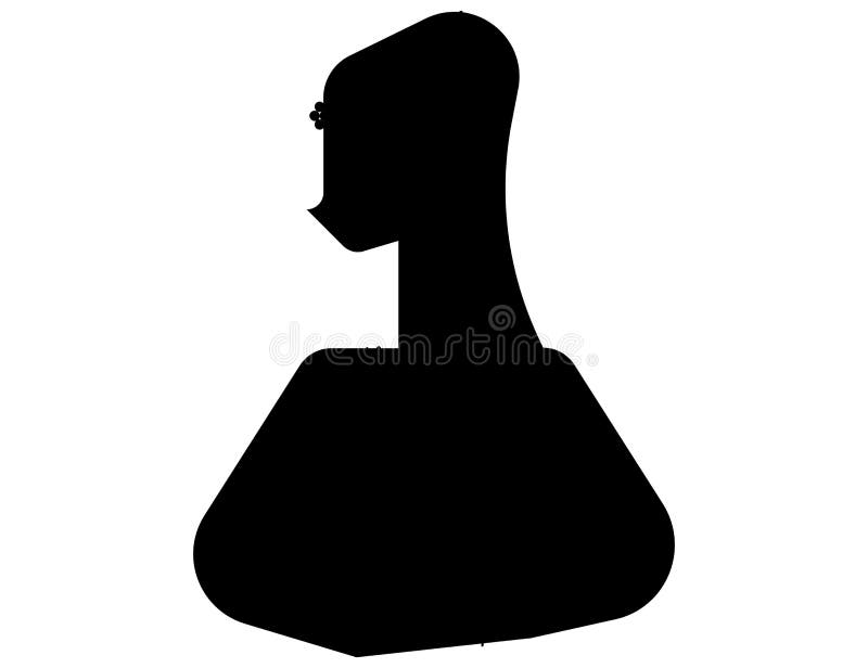 Black Silhouette of a Female Character with Head Covered, Vector Stock ...