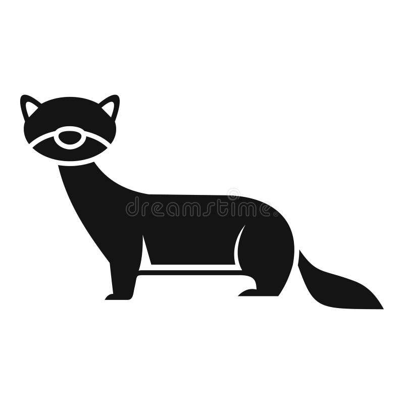 Black Silhouette Ferret Standing Simple Icon Logo Stock Vector ...